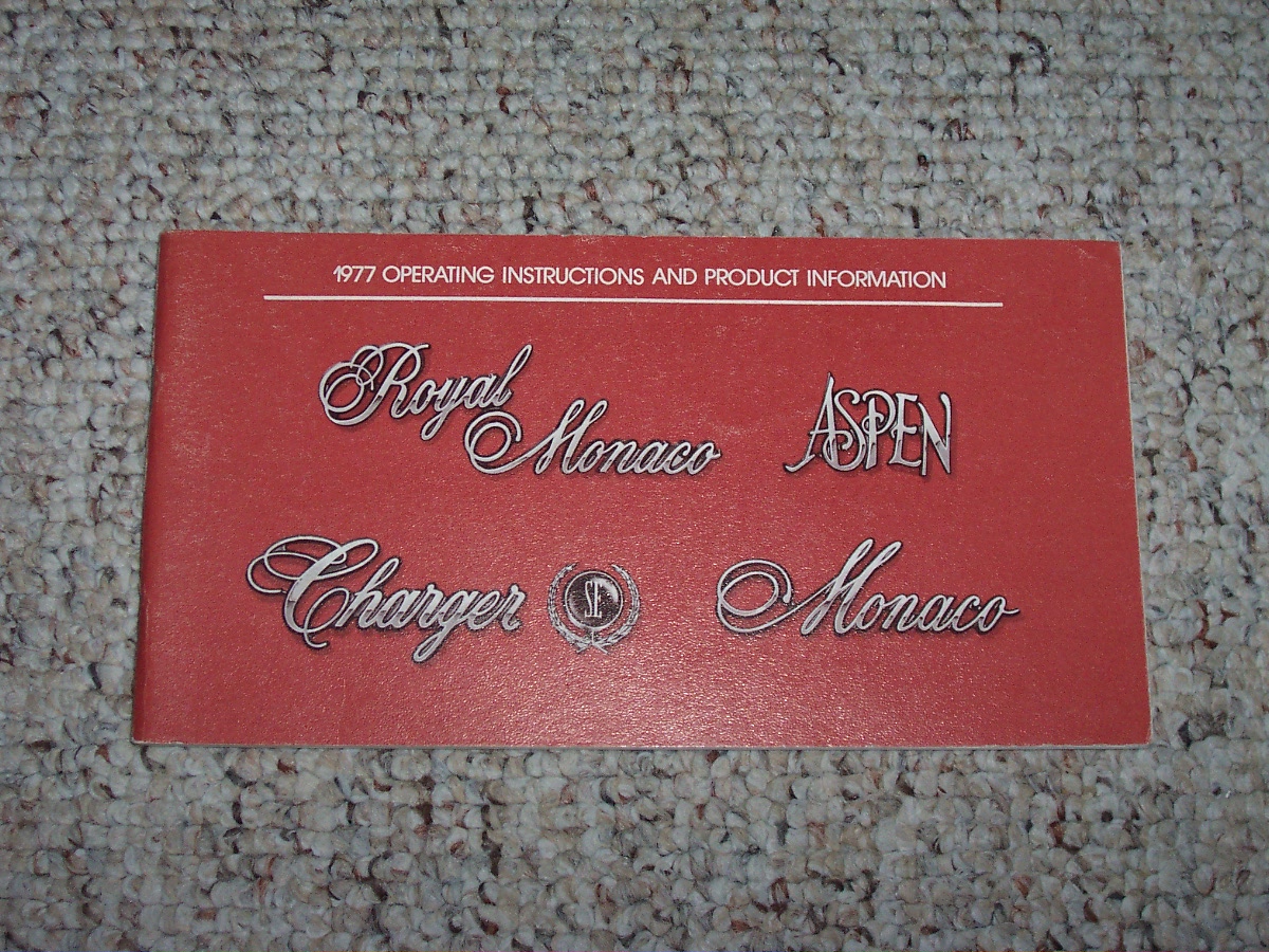 1977 Dodge Aspen Owner's Manual