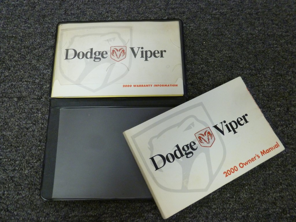 2000 Dodge Viper Owner's Operator Manual User Guide Set